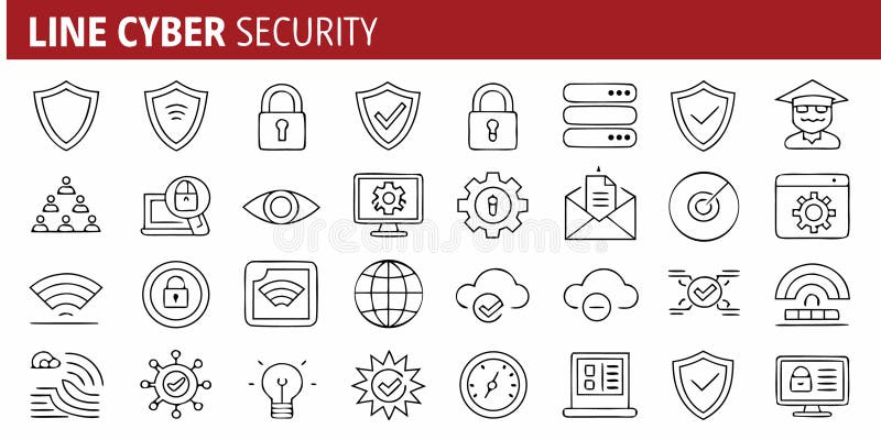 Cyber Security Line Icons Stock Illustrations – 6,729 Cyber Security ...
