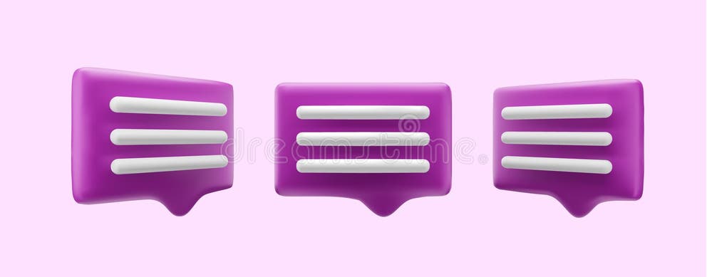 Collection 3d Chat Dialogue Text. Modern Realistic 3d Design. the Set ...