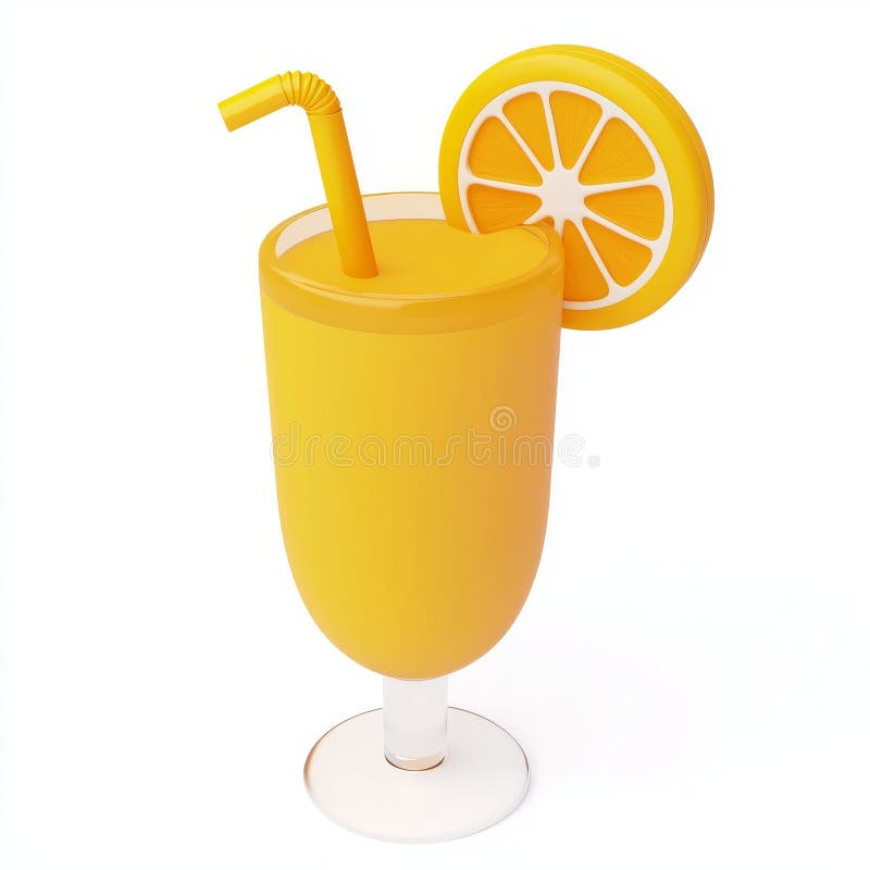 A Collection of 3D Lemonade Glass Icons and Objects in Cartoon Style on ...
