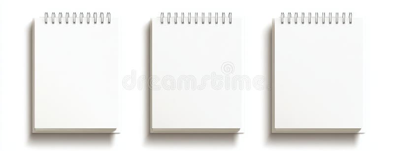 A Collection of 3D Notebook Sheets with Spiral Binding and Blank Pages ...