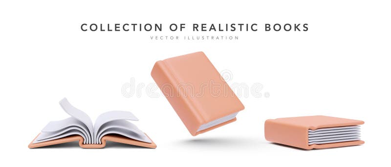 Collection of 3d Realistic Books with Shadow Isolated on White ...