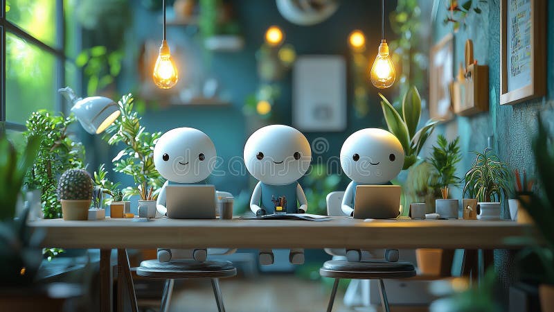 3d Creative Agency Teamwork and Digital Workspace Stock Illustration ...