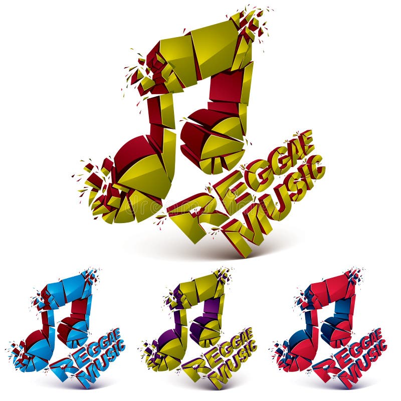 Collection of 3d Vector Musical Notes Created from Refractions I Stock ...