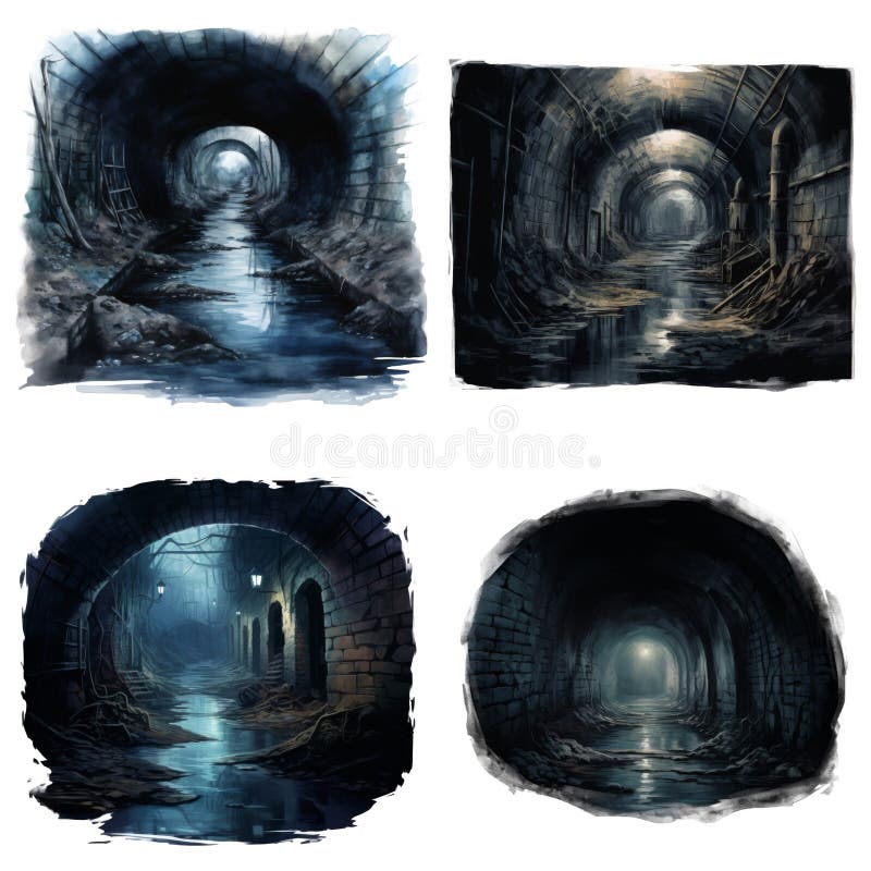 A Collection of Dark and Eerie Underground Tunnels with Water Channels ...