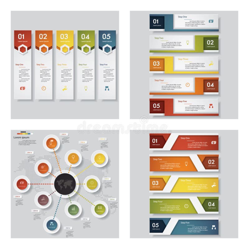 Collection De Calibre De 4 Conceptions/de Disposition Graphique Vecteur ...