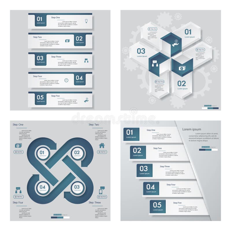 Collection De Calibre De 4 Conceptions/de Disposition Graphique Vecteur ...