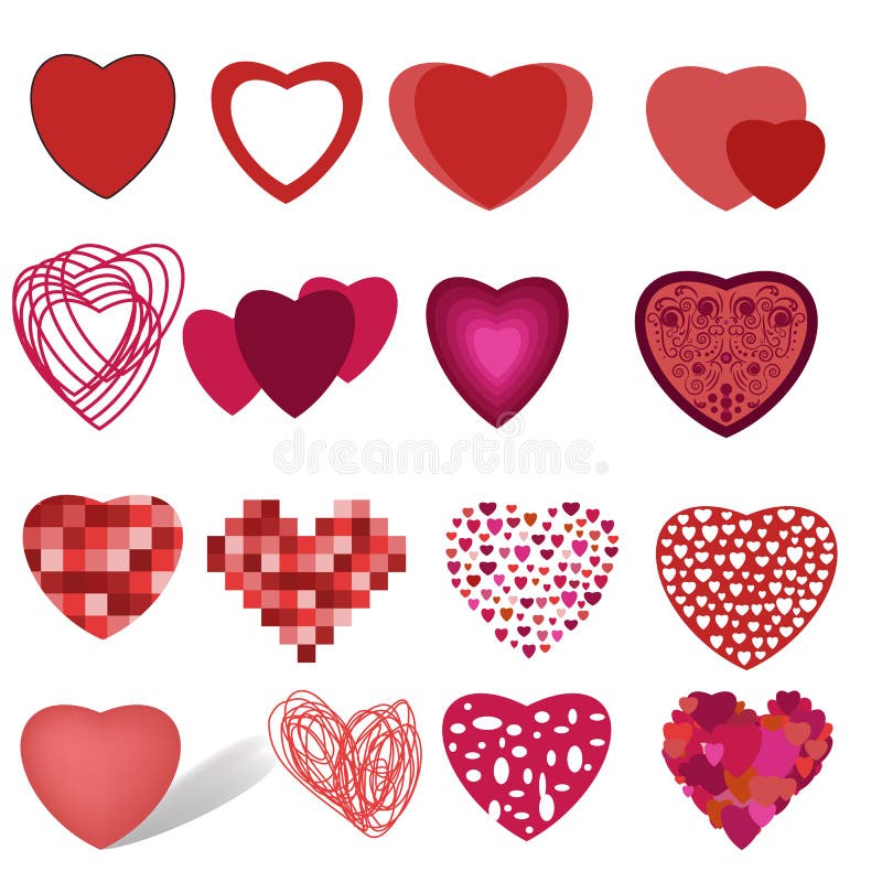 Collection de coeurs illustration de vecteur. Illustration of rouge ...