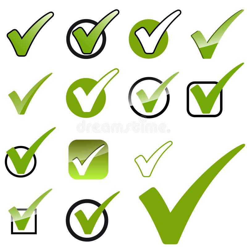 Collection De Crochets Verts Illustration de Vecteur - Illustration du ...