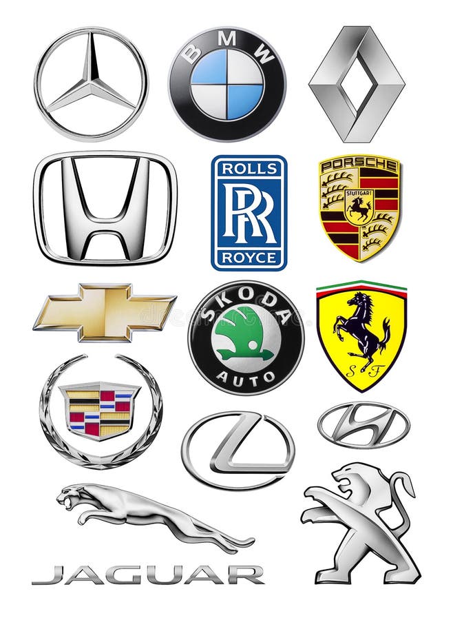 Collection De Logos De Différentes Marques Des Voitures Photographie ...