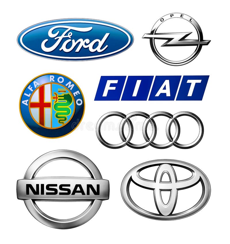 Collection De Logos De Différentes Marques Des Voitures Photographie ...