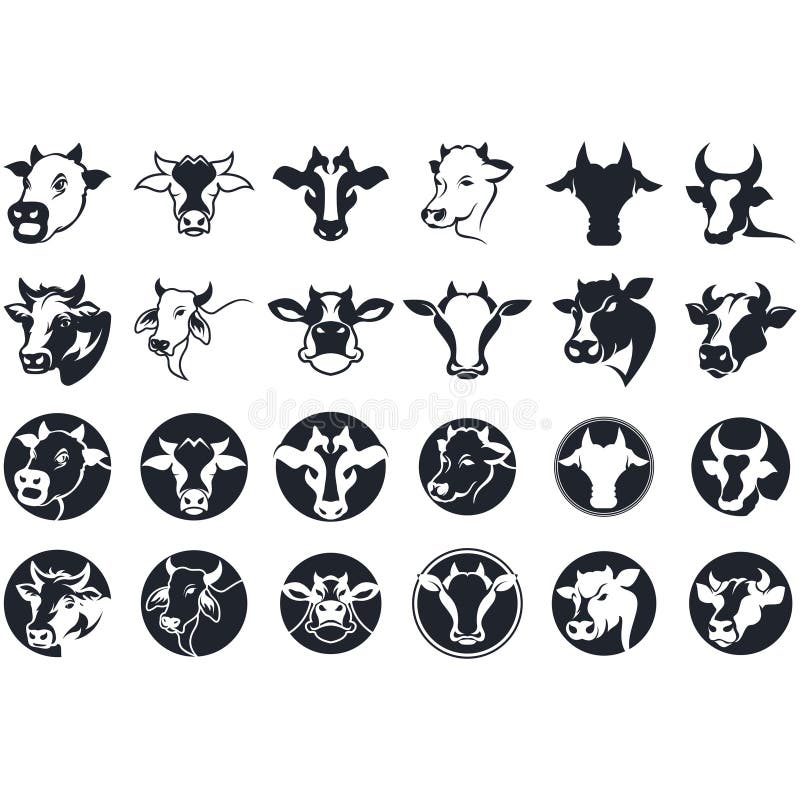 Collection De Logos Sur La Vache Illustration de Vecteur - Illustration ...