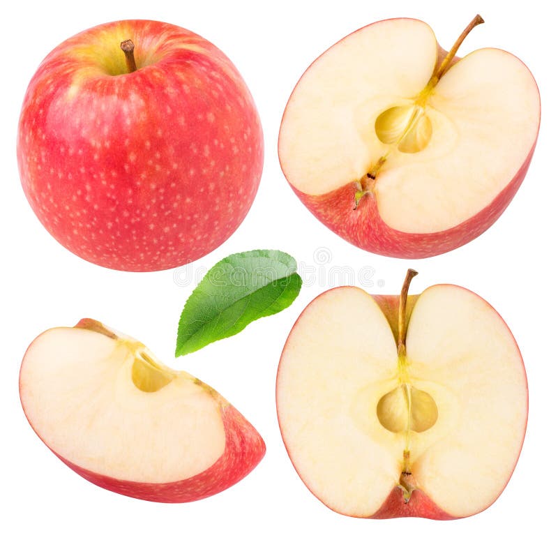 Pomme D'isolement De Rouge De Coupe Image stock - Image du path, mûr ...