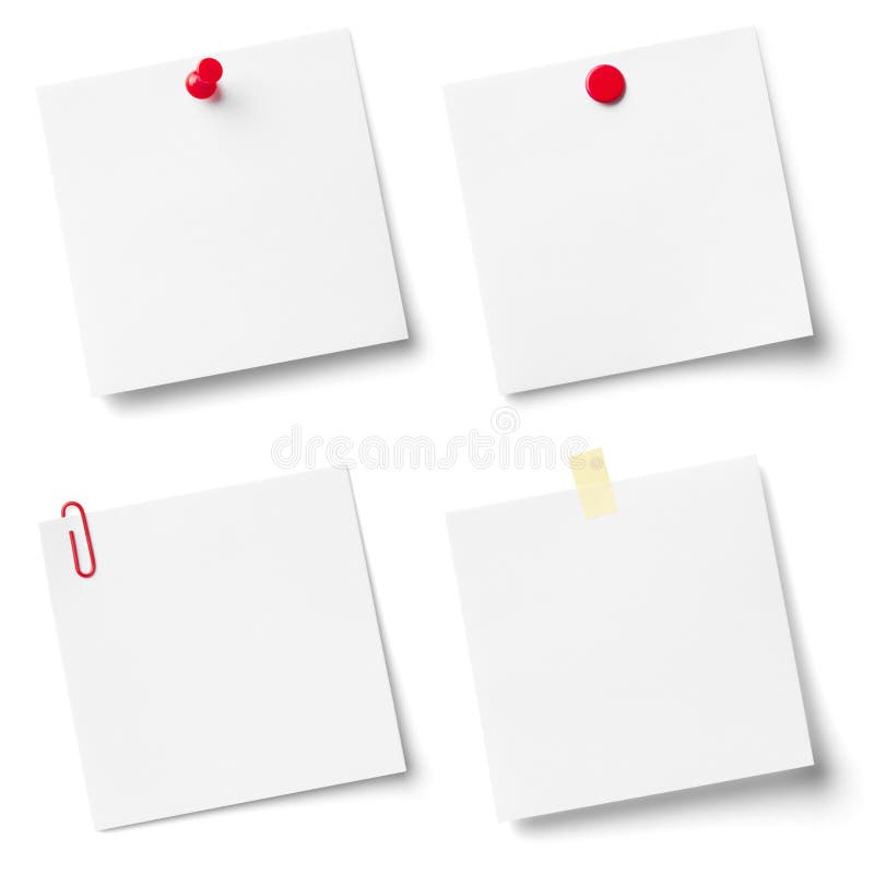 Collection De Papiers De Note Blancs. Image stock - Image du poteau ...