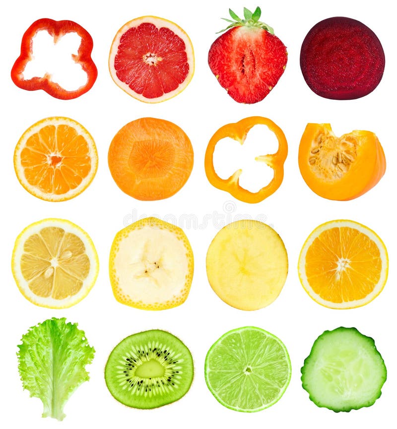 Collection De Tranches De Fruit Frais Et De Légume Image stock - Image ...