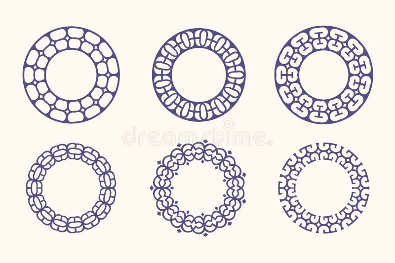 Collection of Decorative Circle Frames Isolated on White Background ...
