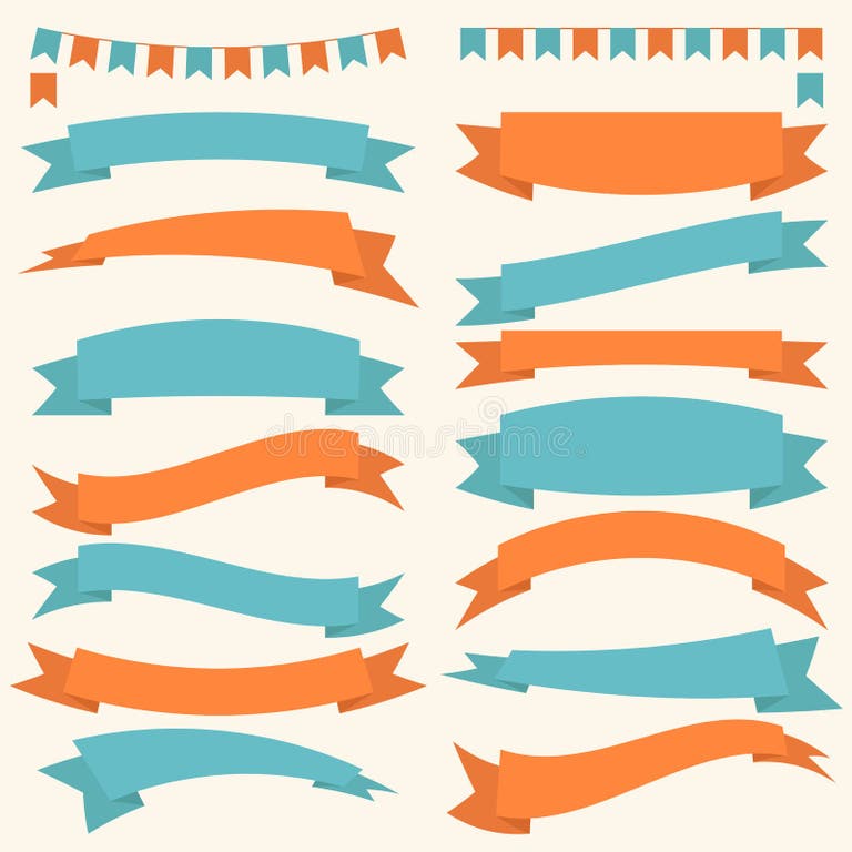 Collection of Decorative Design Elements - Ribbons, Borders, Lab Stock ...