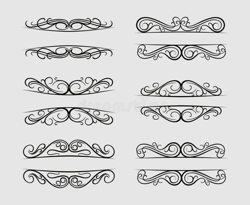 Collection of Decorative Elements of Swirl Borders and Dividers ...