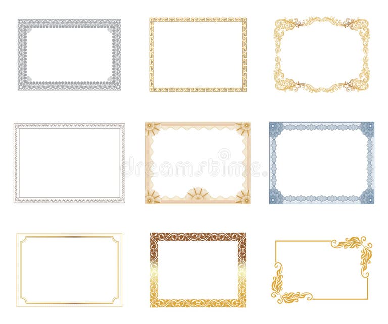 Collection of Decorative Frames for Certificates and Awards and Frame ...