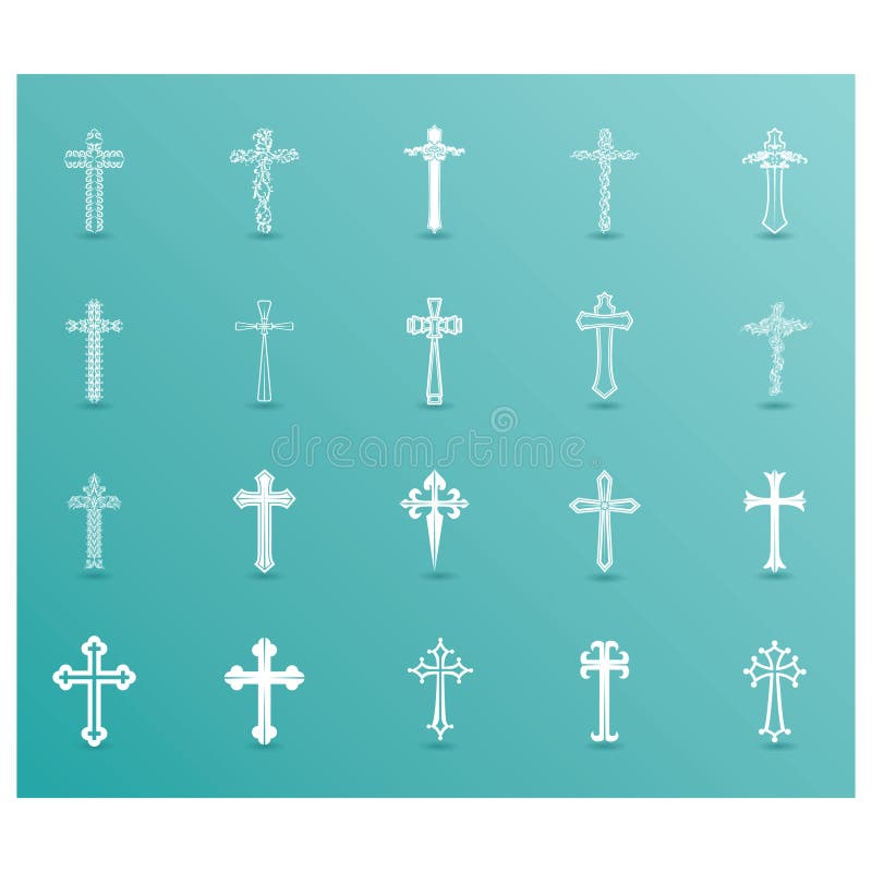 Collection of Decorative Holy Cross. Vector Illustration Decorative ...