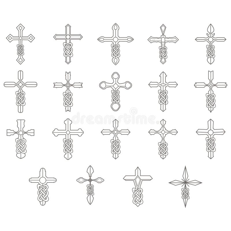 Collection of Decorative Holy Cross. Vector Illustration Decorative ...