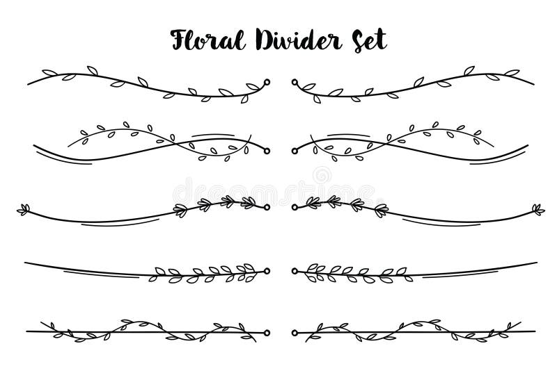 Collection of Decorative Rustic Floral Line Divider for Page Layout ...