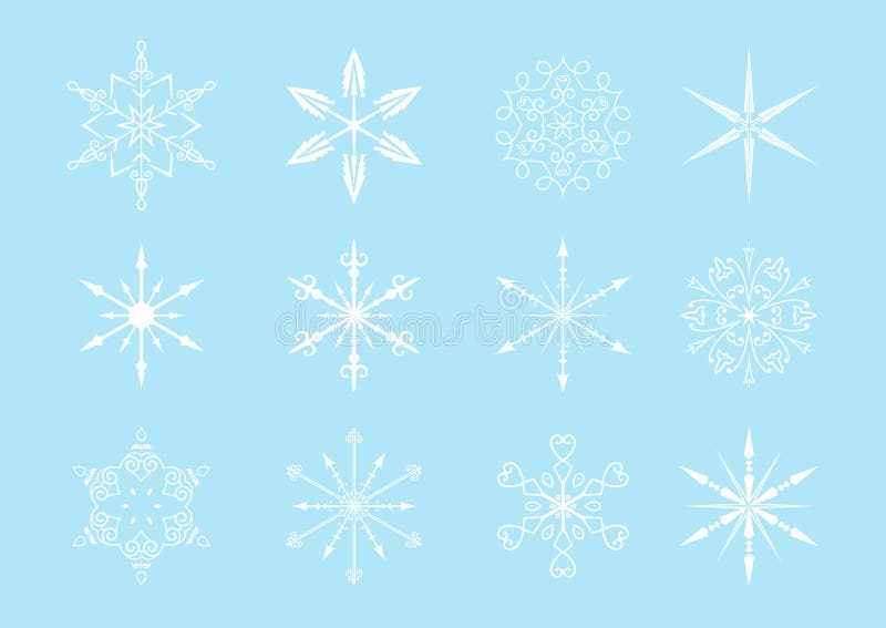 Collection of Decorative Snowflakes Stock Vector - Illustration of ...