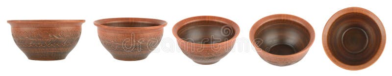 Collection Deep Bowls Different Angles Isolated on White Stock Photo ...