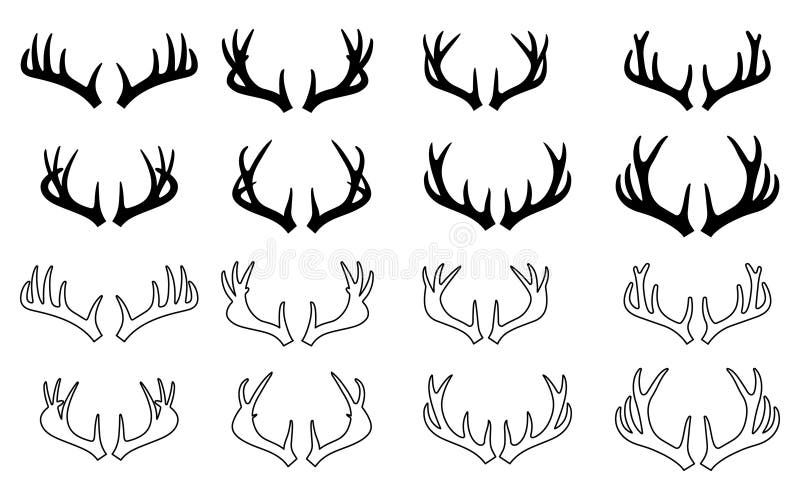 Collection of Deer Horns Vector Design Stock Vector - Illustration of ...