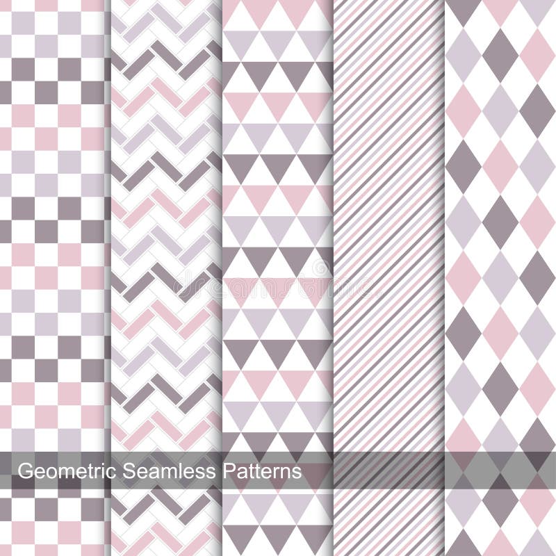 Collection of Delicate Seamless Patterns. Stock Vector - Illustration ...