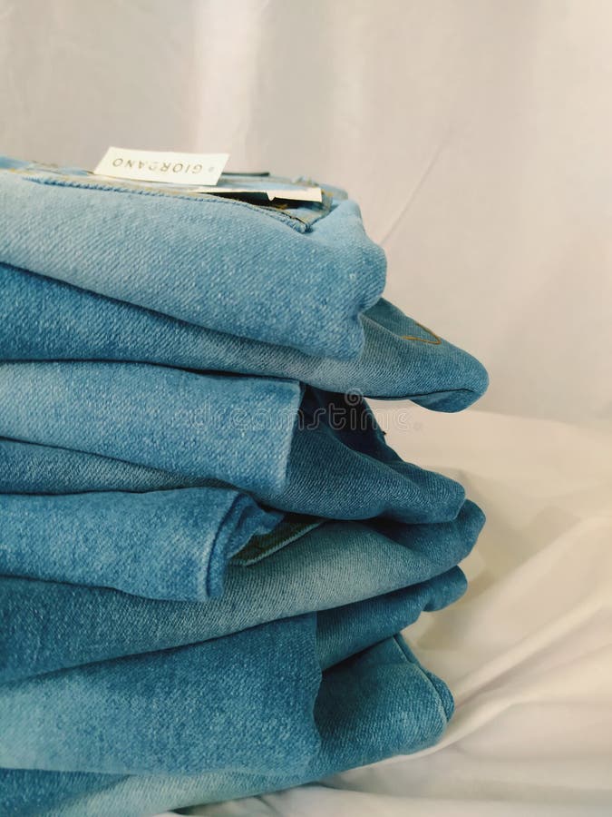 Collection of Denim Jeans editorial stock photo. Image of style - 209966738