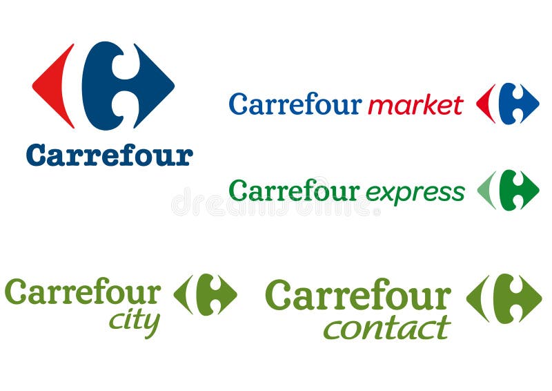 Collection Des Divers Logos De Marque De Carrefour Image éditorial ...