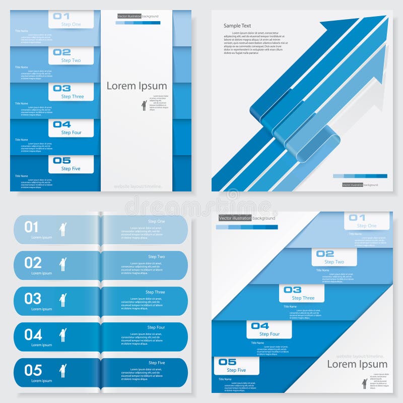 Blue Black Infographic Elements Presentation Template Flat Design Set ...