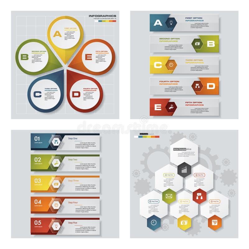 Collection of 4 Design Template/graphic Layout. Vector. Stock Vector ...