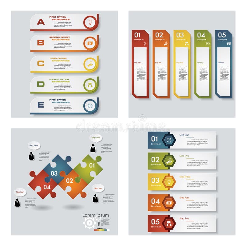 Collection of 4 Design Template/graphic Layout. Vector. Stock Vector ...
