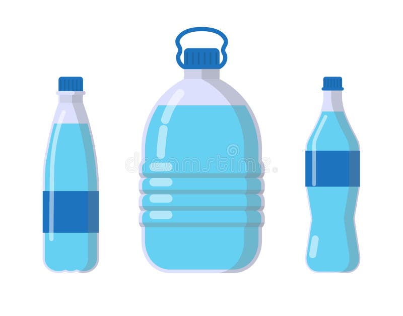 Collection of Design Concepts with Water Bottles. Vector Illustration ...