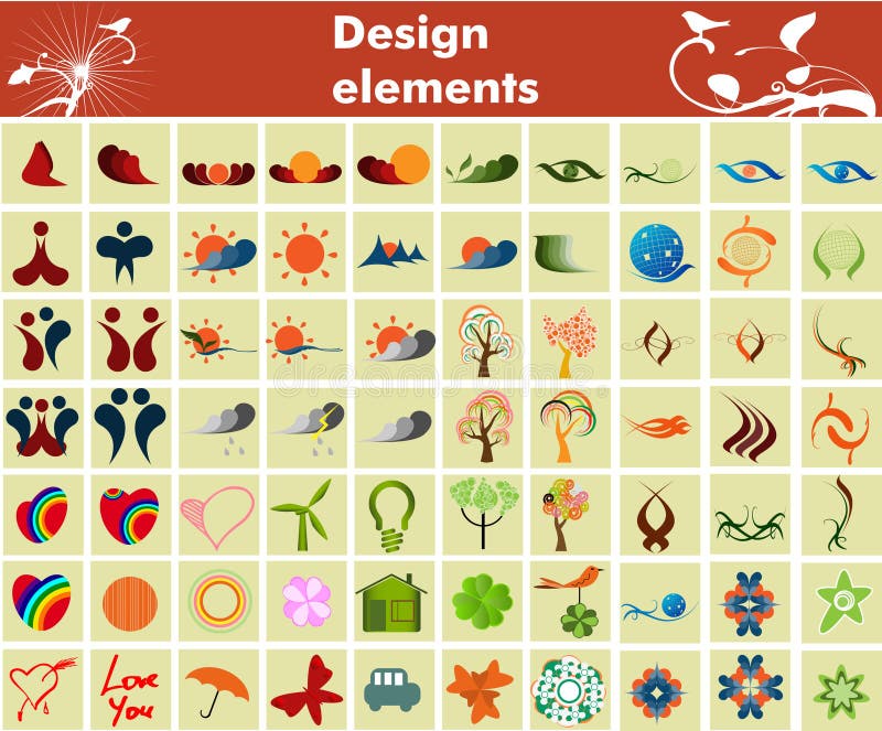 Collection of Design Elements Stock Vector - Illustration of element ...