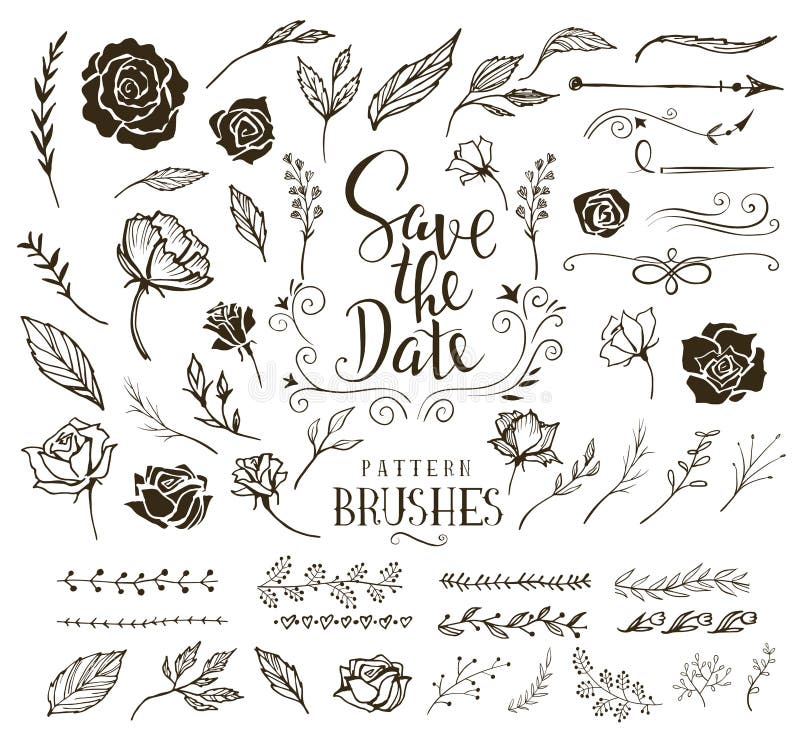 Collection of Design Elements for Wedding Invitation Stock Vector ...