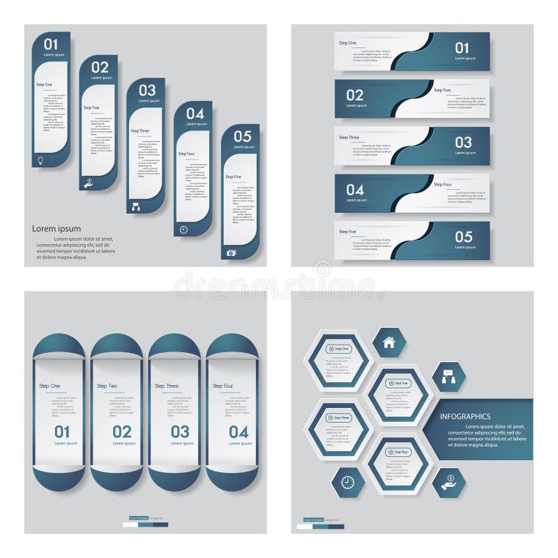 Collection of 4 Design Template/graphic Layout. Vector. Stock Vector ...