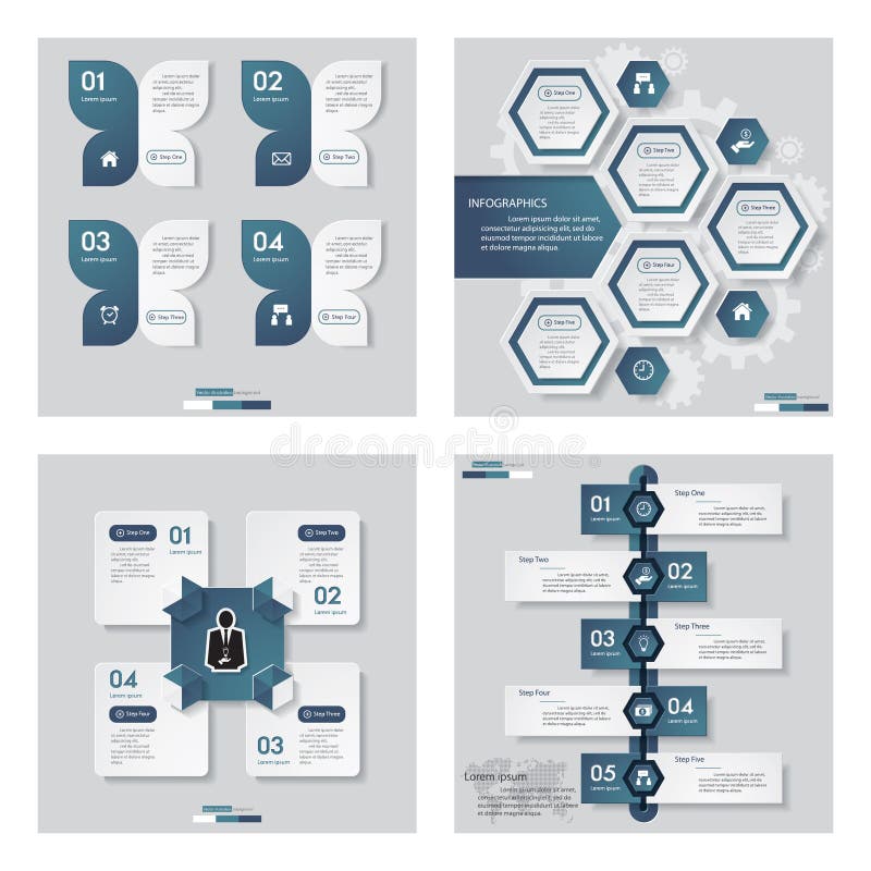 Collection of 4 Design Template/graphic Layout. Vector. Stock Vector ...