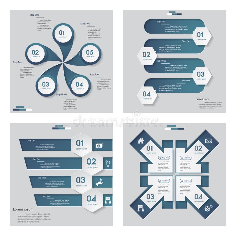 Collection of 4 Design Template/graphic Layout. Vector. Stock Vector ...