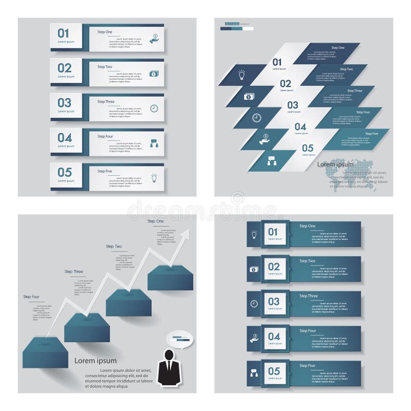 Collection of 4 Design Template/graphic Layout. Vector. Stock Vector ...
