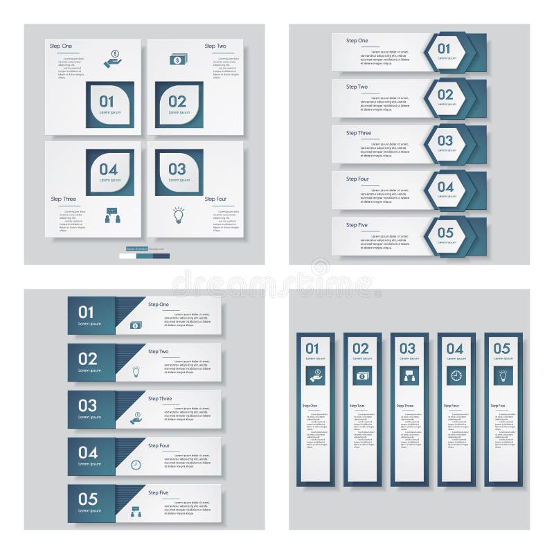 Collection of 4 Design Template/graphic Layout. Vector. Stock Vector ...