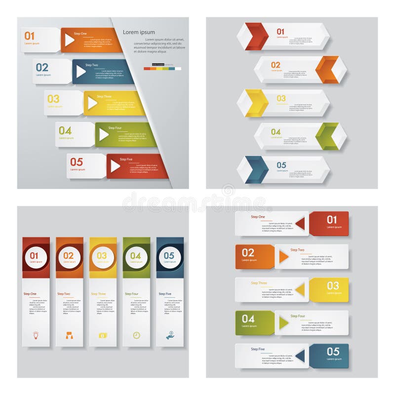 Collection of 4 Design Template/graphic Layout. Vector. Stock Vector ...