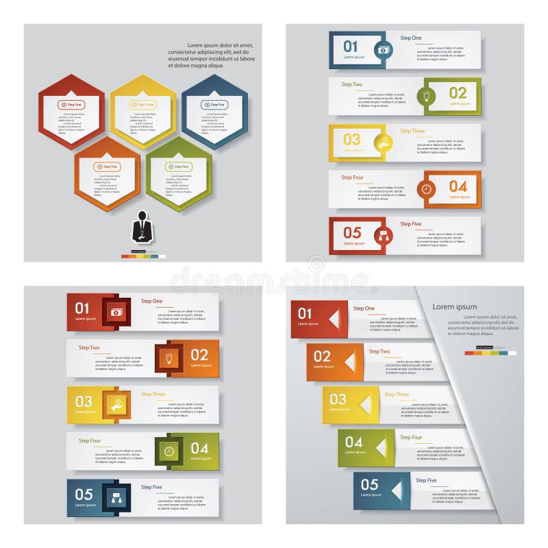 Collection of 4 Design Template/graphic Layout. Vector. Stock Vector ...