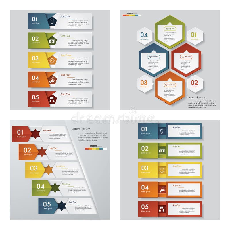 Collection of 4 Design Template/graphic Layout. Vector. Stock Vector ...