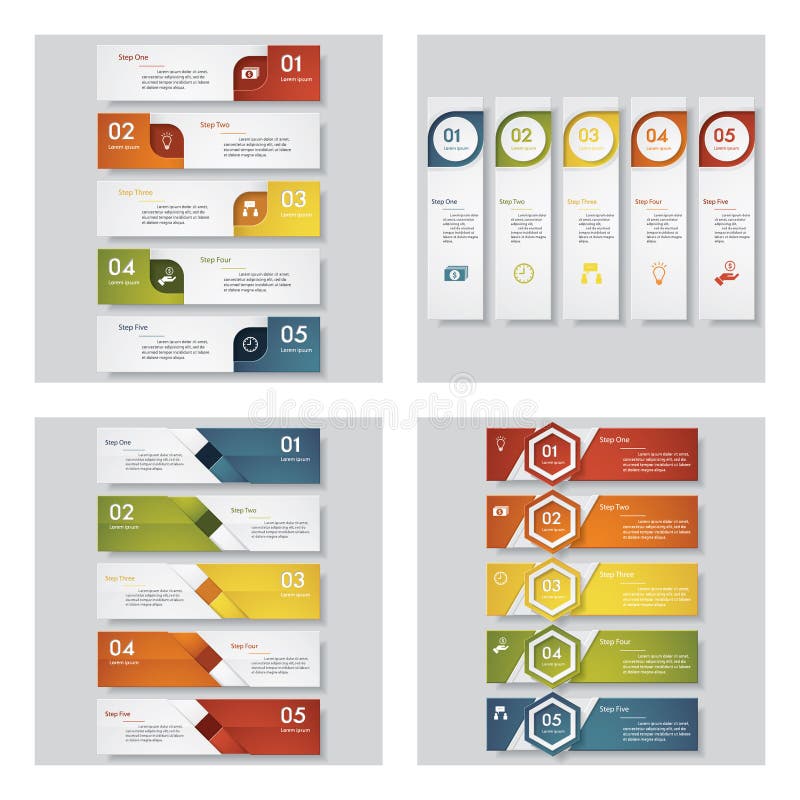 Collection of 4 Design Template/graphic Layout. Vector. Stock Vector ...