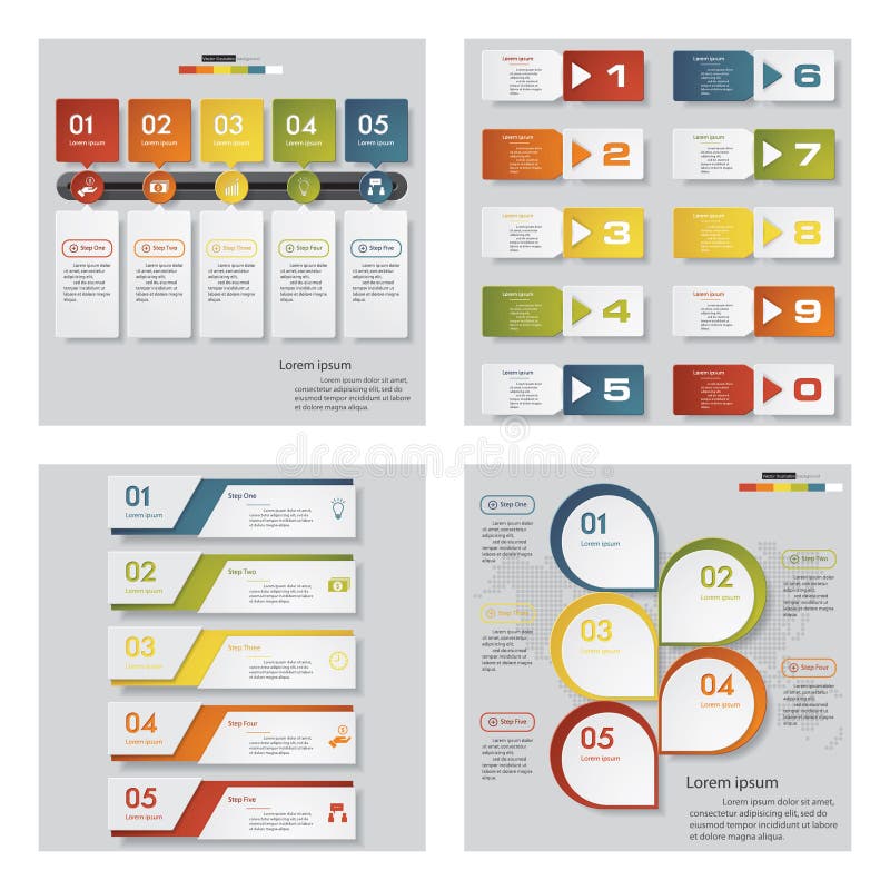 Collection of 4 Design Template/graphic Layout. Vector. Stock Vector ...