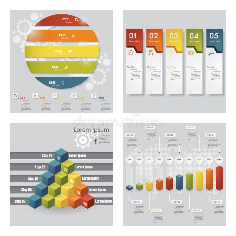 Collection of 4 Design Template/graphic Layout. Vector. Stock Vector ...