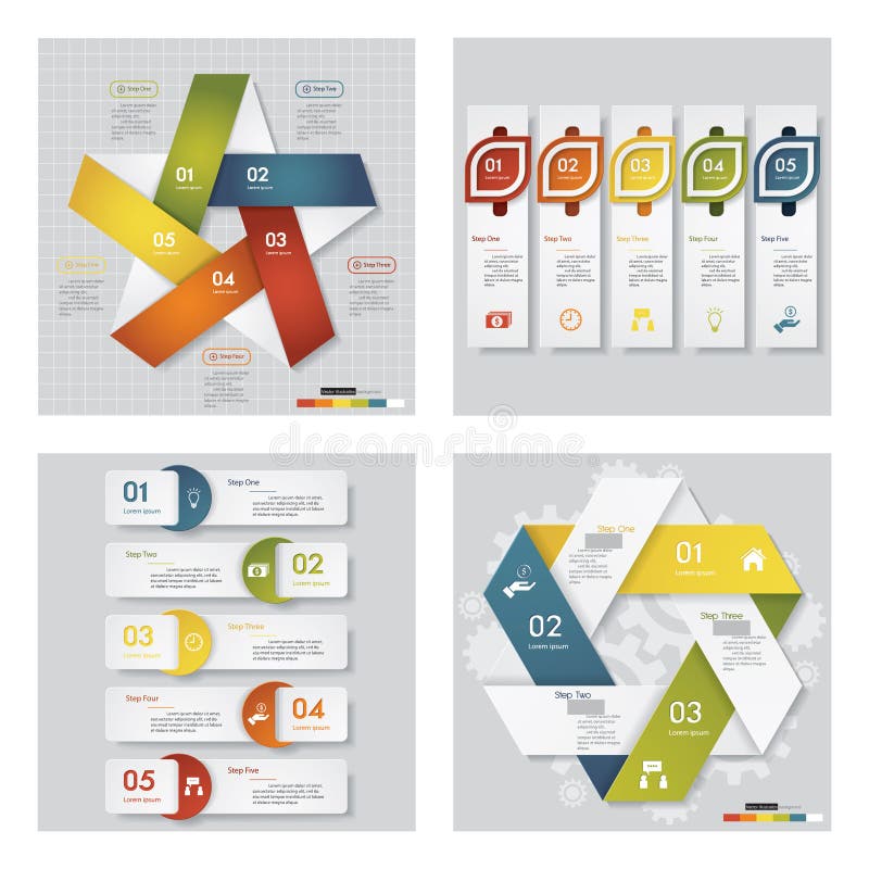 Collection of 4 Design Template/graphic Layout. Vector. Stock Vector ...
