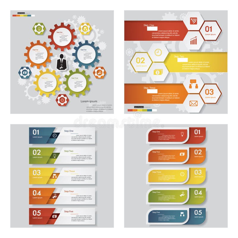 Collection of 4 Design Template/graphic Layout. Vector. Stock Vector ...
